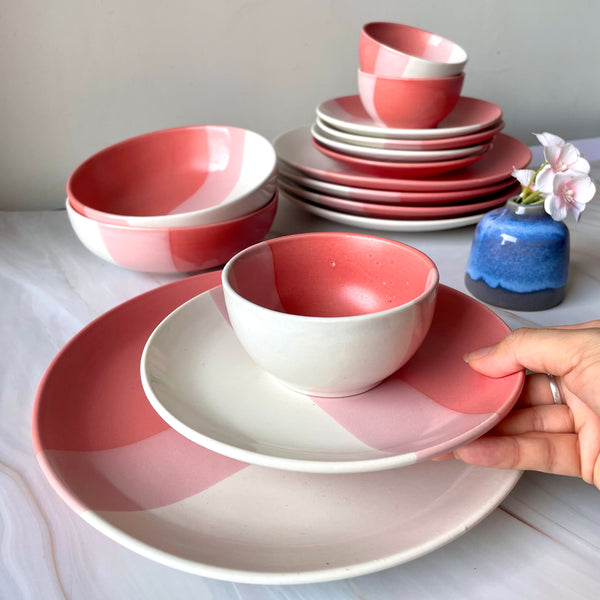 Shades of Pink Dinner Set – Nilaya Decor